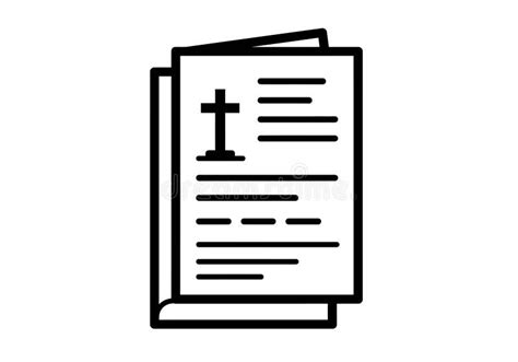 Black And White Church Bulletin Clip Art Stock Vector Illustration Of