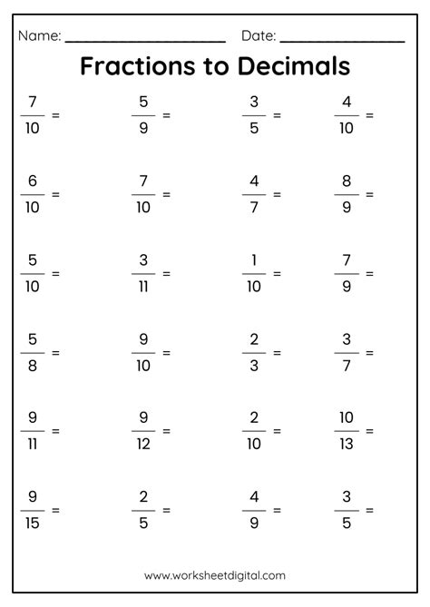 Decimals Worksheet Digital Worksheets Library