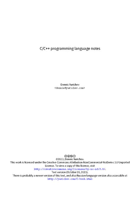 C Notes En Bca C C Cc Programming Language Notes Dennis