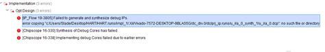 Ipflow 19 3805 Failed To Generate And Synthesize Debug Ips Uila0