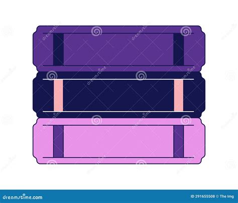 Livraria Pilha De Livros 2d Objeto De Desenho Animado Linear Ilustração Do Vetor Ilustração De