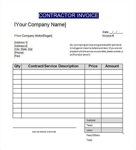 83 Best Labour Invoice Format In Word Formating With Labour Invoice Format In Word Cards