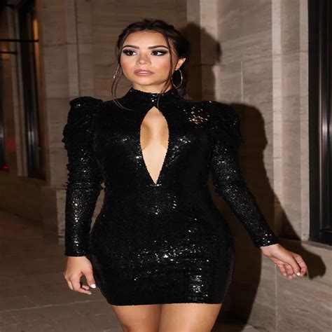 Модное дизайнерское женское сексуальное платье с блестками с длинным рукавом с открытой спиной