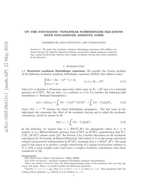 Pdf On The Stochastic Nonlinear Schrodinger Equations With Non Smooth Additive Noise