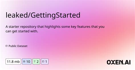 leaked gettingstarted datasets at oxen ai