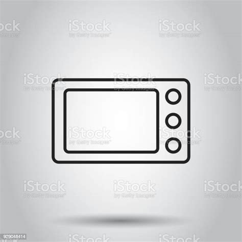 전자 레인지 평면 벡터 아이콘입니다 전자 레인지 상징 로고 일러스트입니다 비즈니스 개념 간단한 평면 그림에 고립 된 배경입니다 0명에 대한 스톡 벡터 아트 및 기타 이미지