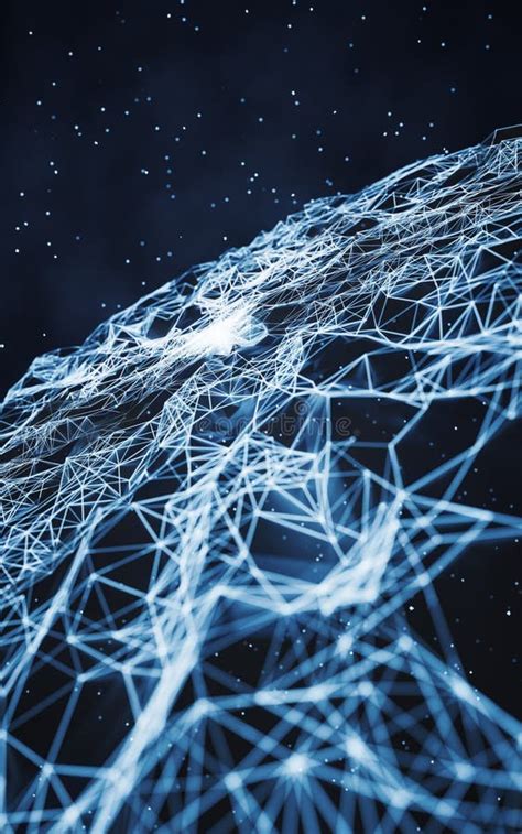 Glowing Blue Digital Lines 3d Rendering Stock Illustration