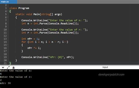 C Program To Find Npr