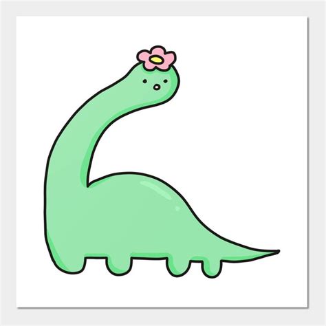 Cute Brachiosaurus Dinosaur Design By Moonbean Art