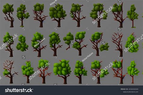 D Tree Game Asset Pack Stock Illustration Shutterstock