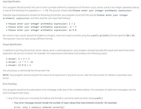solved input specification your program should prompt the