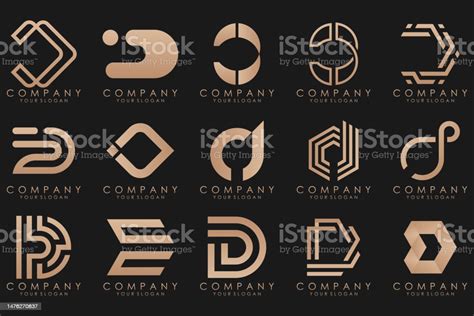 추상 문자 D 로고 아이콘 세트입니다 고급스럽고 우아하고 단순한 비즈니스를위한 디자인 0명에 대한 스톡 벡터 아트 및 기타 이미지 0명 개발 개체 그룹 Istock