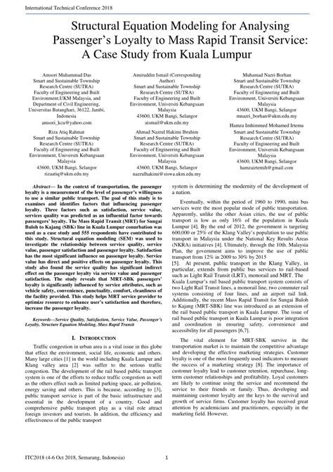 Pdf Structural Equation Modeling For Analysing Passengers Loyalty To