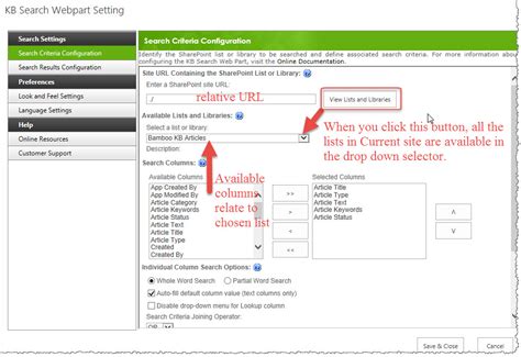 Configure The Kb Search Web Part Bamboo Solutions