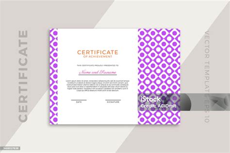 트렌디 한 디자인의 감사 수평 모형의 인증서 창조적 인 기하학적 패턴으로 졸업 또는 코스 완료를위한 현대 비즈니스 디플로마