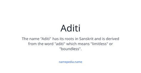 Aditi - Meaning, Nicknames, Origins and More | Namepedia