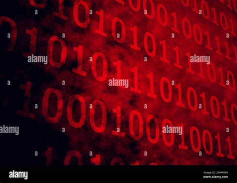 Composition Of Binary Coding Processing In Red Glowing Letters Stock Photo Alamy