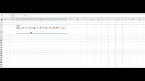 Cell Alignments In Excel With Shortcut Key Youtube