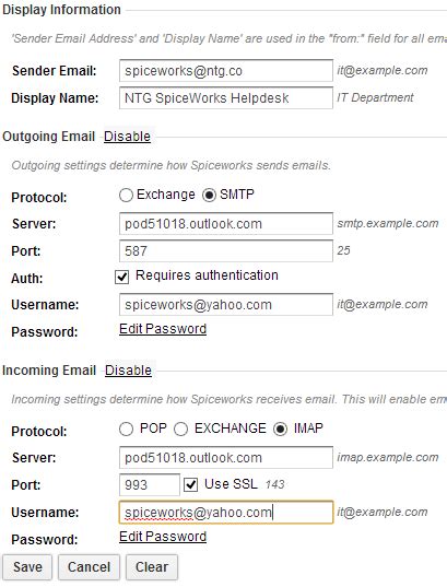 Setting Up Spiceworks Email With Office 365 Spiceworks Support Spiceworks Community