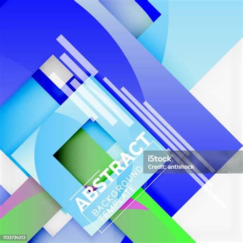 여러 가지 빛깔의 정사각형 구성으로 기하학적 최소한의 추상적인 배경 0명에 대한 스톡 벡터 아트 및 기타 이미지 0명 구도 디자인 Istock