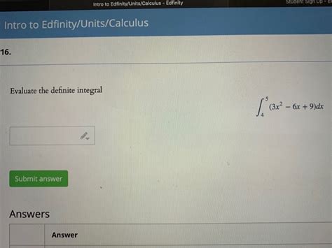 Solved Intro To Edfinityunitscalculus Edfinity Student