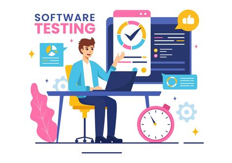 Software Testing Illustration Featuring Application Engineering Debugging Development Process