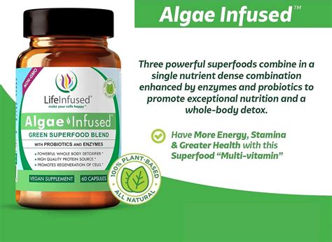 Life Infused Algae Infused Premium Green Superfood Blend With Organic