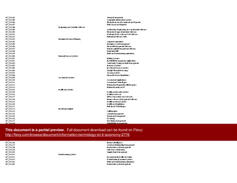Information Technology ICT IT Taxonomy Template Excel XLS