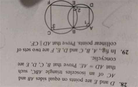 28 D And E Are Points On Equal Sides Ab And Ac Of An Isosceles Triangle