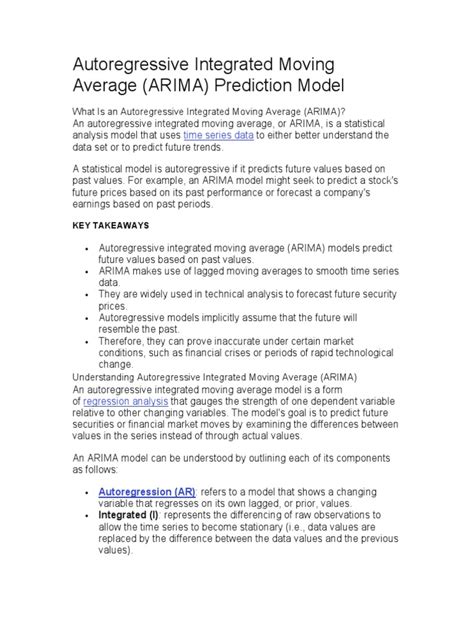 autoregressive integrated moving average pdf
