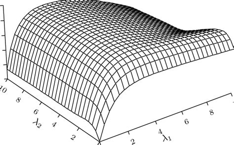 Plot Of The Profile Log Likelihood For λ 1 And λ 2 For The Enzyme Data