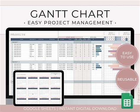 Gantt Chart Google Sheets Template Google Sheets Project Management Template Google Project