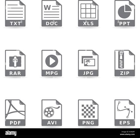 File Format Icon Set In Single Color Stock Vector Image And Art Alamy