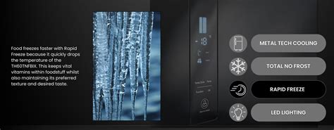 Th60tnfbix 274l Single Door Freezer Total No Frost Black Steel