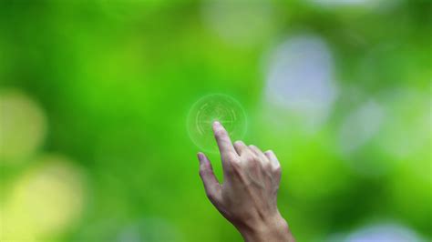 Environment Icons Over The Network Connection On Nature Background Technology Ecology Concept