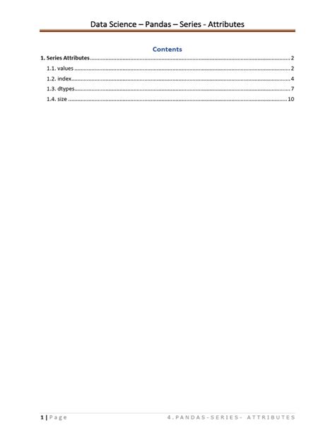 Pandas Series Attributes Pdf Data Analysis Computer Data