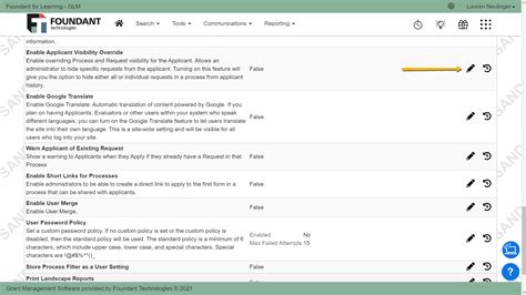 Applicant Visibility Override Foundant Technologies