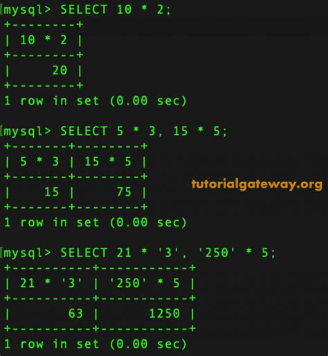Mysql Arithmetic Operators