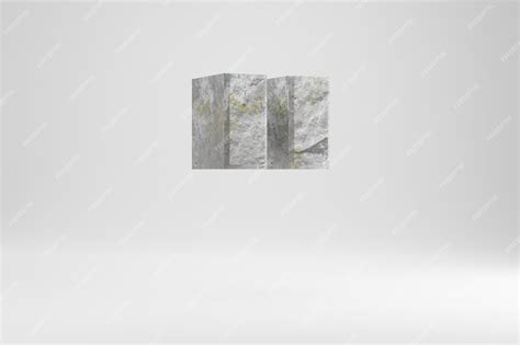 돌 3d 큰따옴표 기호입니다 바위 질감된 기호 흰색 배경에 고립입니다 3d 렌더링된 돌 글꼴 문자입니다 프리미엄 사진