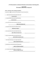 Lab IPv Address Abbreviation Expansion Docx IFT Introduction To Network Information