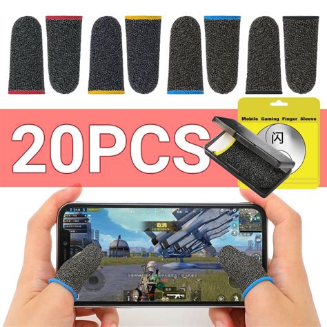 20pcs 새로운 손가락 커버 게임 컨트롤러 Pubg 땀 증거 비 스크래치 민감한 터치 스크린 게임 손가락 엄지 슬리브 장갑
