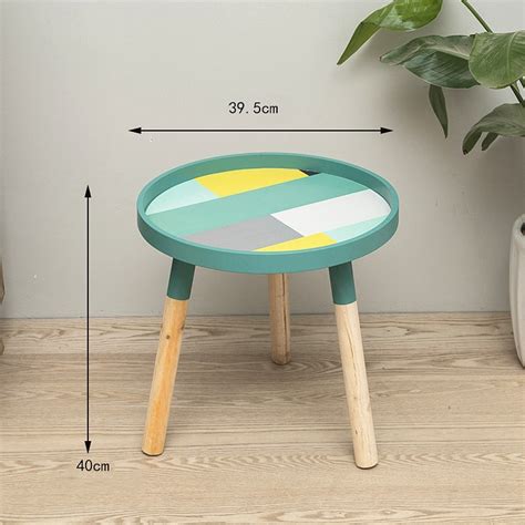 Small Fresh Mini Coffee Tables Wood Low Round Tab Vicedeal