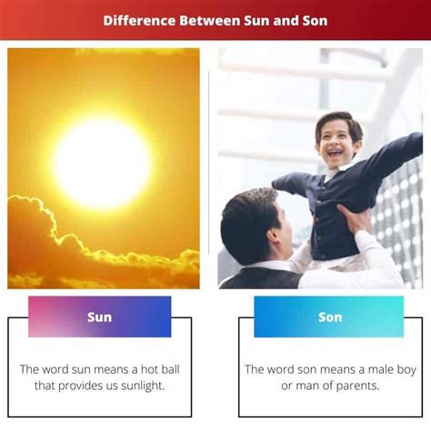 Sun Vs Son Difference And Comparison