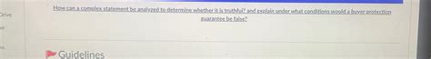 Solved How Can A Complex Statement Be Analyzed To Determine