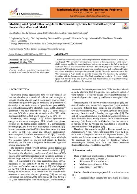Pdf Modeling Wind Speed With A Long Term Horizon And High Time