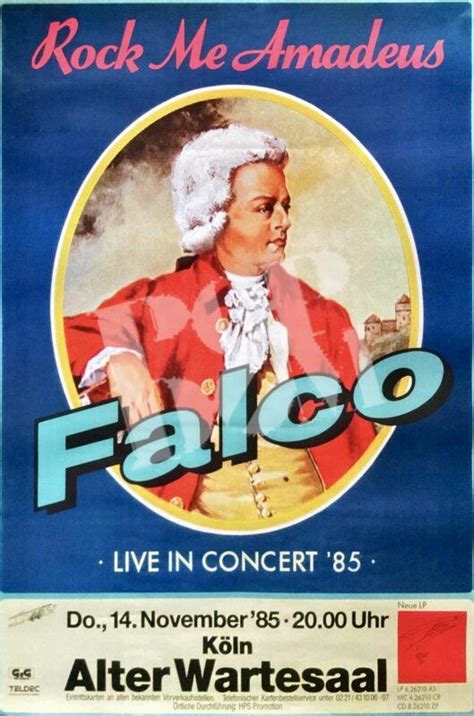 Falco Konzert Plakat Concert Poster 14111985 Alter Wartesaal Köln ⋆ Popdom