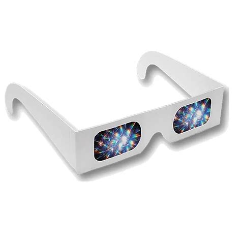 Fireworks Glasses White Cardboard Prismatic Diffraction Glasses