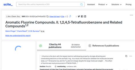 Aromatic Fluorine Compounds Ii 1 2 4 5 Tetrafluorobenzene And Related Compounds 1 2