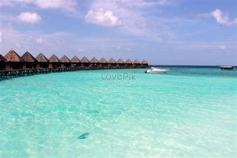 몰디브 물 집 바다 사진 무료 다운로드 Lovepik