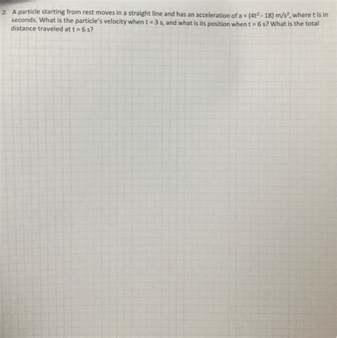 Solved A Particle Starting From Rest Moves In A Straight Chegg